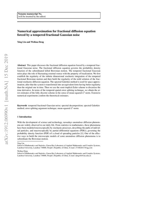Numerical Approximation For Fractional Diffusion Equation Forced By A