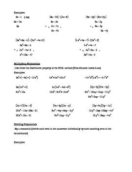 Introduction To Polynomials By KWRF Teachers Pay Teachers