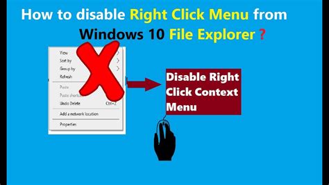 How To Disable Right Click Menu From Windows 10 File Explorer Youtube