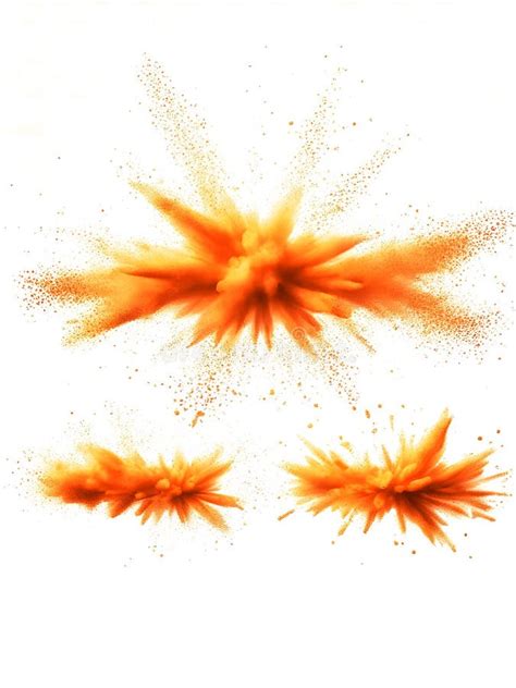 Dynamic Explosion Of Yellow Powder Particles Creating A Vibrant Explosion Effect On White