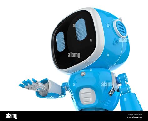 3d Rendering Cute And Small Artificial Intelligence Assistant Robot With Cartoon Character Open