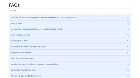 Faqs Using Json Rest Api React Filtering And Boostrap 5