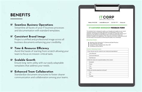 IT Customer Workshop Feedback Form Template In Word PDF Google Docs Download Template Net