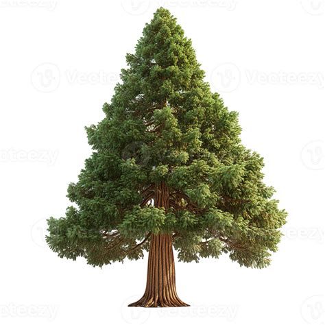An Isolated Tall Evergreen Tree With A Full Crown And Trunk 59009834 Png