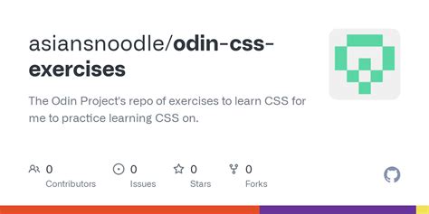 github asiansnoodle odin css exercises the odin project s repo of