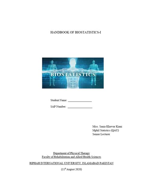 Handbook Of Biostatistics Week 01 Pdf