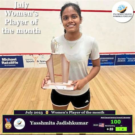 Squash Budding Squash Player Yasshmita Gets Player Of The Month