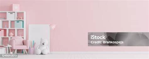 핑크 파스텔 색상의 어린이 방 인테리어 디자인 복사 공간 3d 렌더링작은 소녀 방 침실에 대한 스톡 사진 및 기타 이미지 침실 분홍 가정의 방 Istock