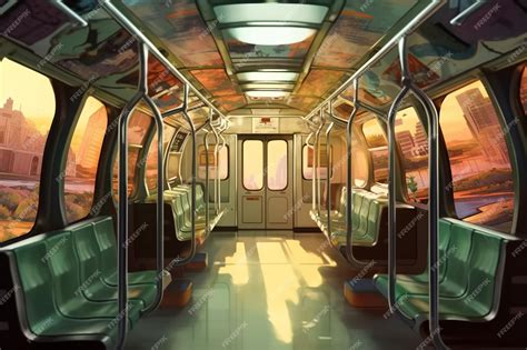 premium ai image interior of a train with ai generated