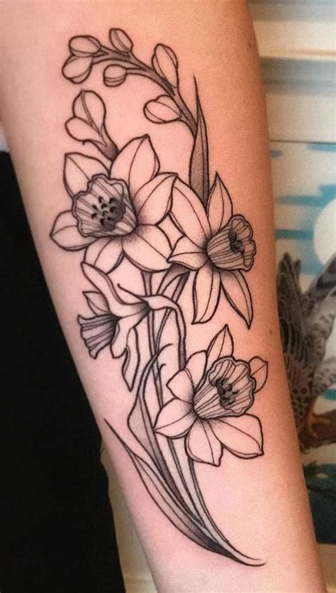Pink Daffodil Tattoo