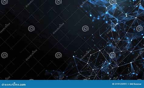 Abstract Technology Background With Blue Glowing Connections Ai