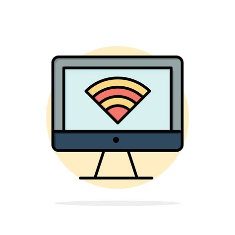 Computer Monitor Wifi Signal Abstract Circle Background Flat Color Icon 13147050 Vector Art At