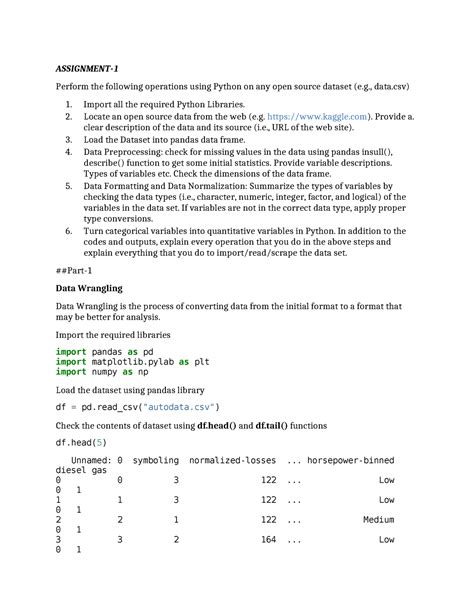dsbda lab 1 assignment perform the following operations using python