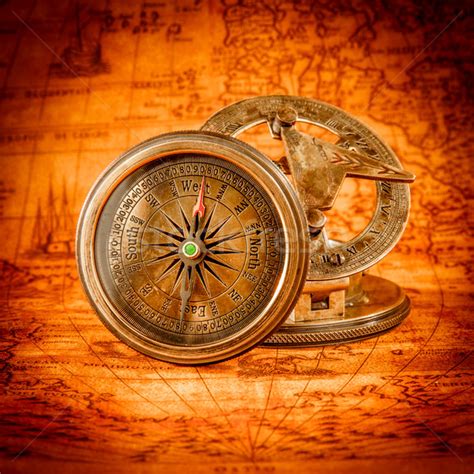 Ancient World Map Compass
