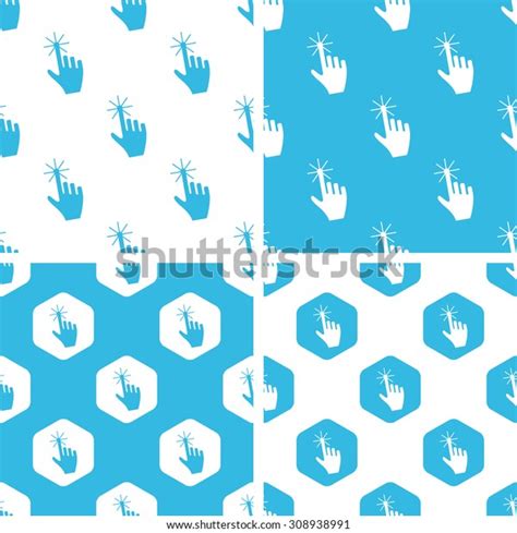 Hand Cursor Patterns Set Simple Hexagon Stock Vector Royalty Free