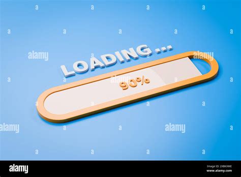 Progress Bar In 3d With The Text Loading Above And A Percentage