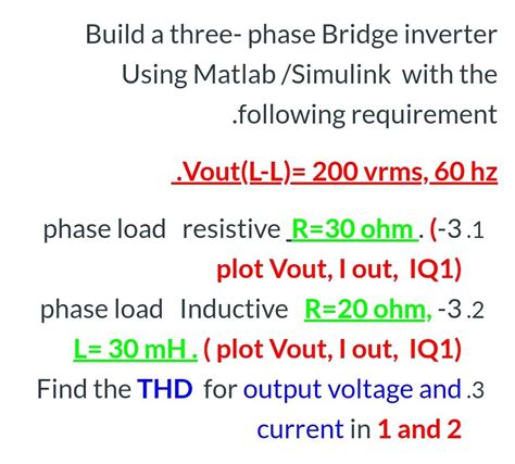 Solved Build A Three Phase Bridge Inverter Using