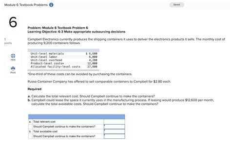 Solved Problem Module 6 ﻿textbook Problem 6learning