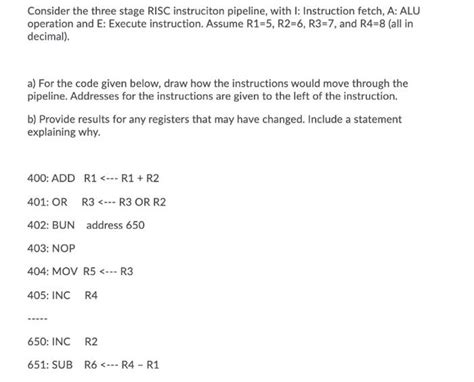 Solved Consider The Three Stage Risc Instruciton Pipeline