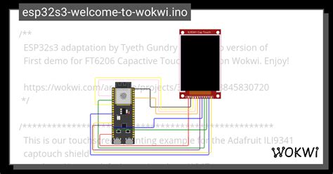 Esp32s3 ILI9341 Capacitive Touch Example Finger Painting Copy Wokwi ESP32 STM32 Arduino