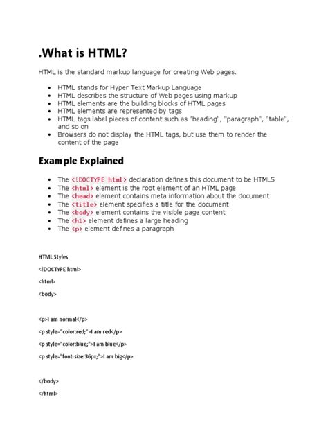 What Is Html Example Explained Pdf Hyperlink Html