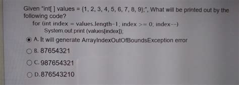 Solved Given Int Values 1 2 3 4 5 6 7 8 9