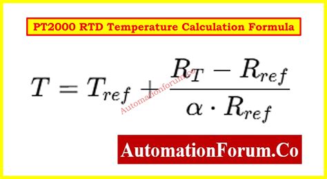 Pt2000 Rtd Temperature Calculation Formula Instrumentation And
