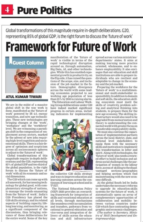 Atul Kumar Tiwari On Linkedin Frameworkforfutureofwork G20india