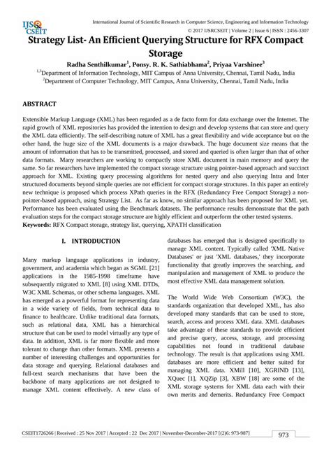 Pdf Strategy List An Efficient Querying Structure For Rfx