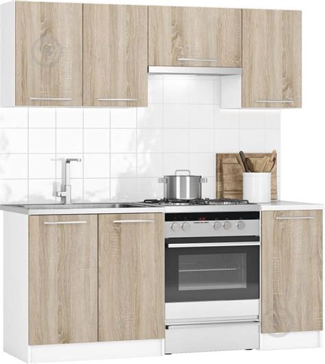 ᐉ Кухня Грейд ДСП 1 8м дуб сонома білий • Краща ціна в Києві Україні