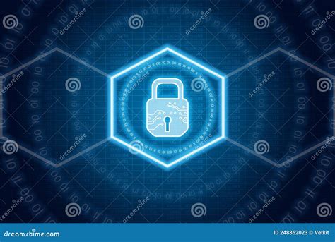 Digital Lock Interface With Circle Binary Numders Stock Illustration Illustration Of Cyber