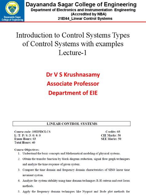 19ei5dclcs lect 1 introduction to control system download free pdf discrete time and