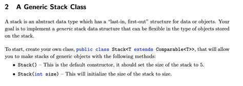 Solved 2 A Generic Stack Class A Stack Is An Abstract Data