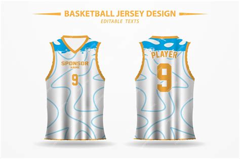 농구 유니폼 디자인과 템플릿 프리미엄 벡터