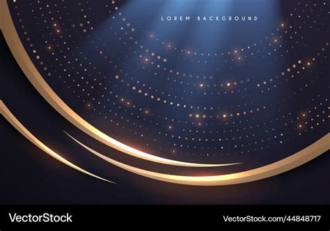 Abstract Gold Circle Lines And Dots Background Vector Image