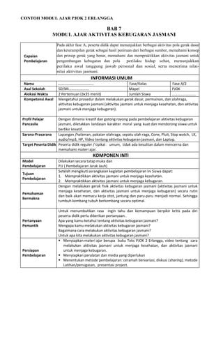 Modul Ajar Pjok 2 Bab 7 Aktivitas Kebugaran Jasmani Pdf