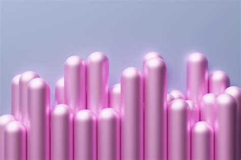 Premium Photo 3d Illustration Of A Abstract Background Many Pink Cylinders Geometric Structure