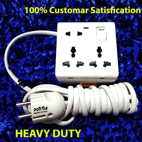Handmade 8pin 3 Port Multiplug Universal Socket And 100 Copper Cable Heavy Duty Long Lusting