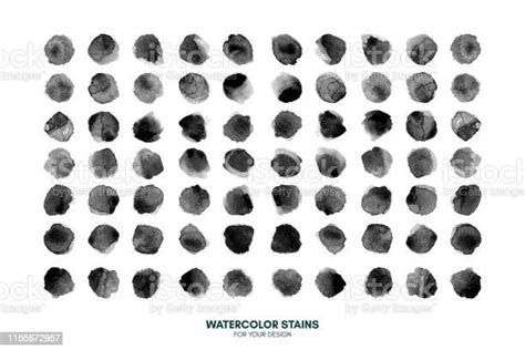 다채로운 수채화 손으로 그린 모양 얼룩 동그라미 흰색 절연 된 Blob의 집합입니다 예술적 디자인을 위한 그림 최신 유행 현대 패션 색상 가리키기에 대한 스톡 벡터 아트 및