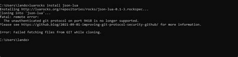 Problems Installing Json Lua Rlua