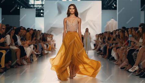 Premium Photo A Model Walking Down The Runway A Fashion Show A Runway