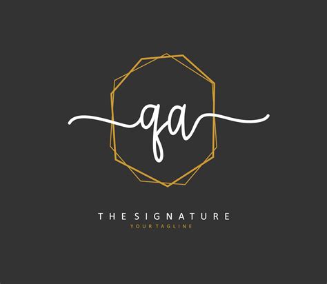 Q A QA Initial Letter Handwriting And Signature Logo A Concept Handwriting Initial Logo With