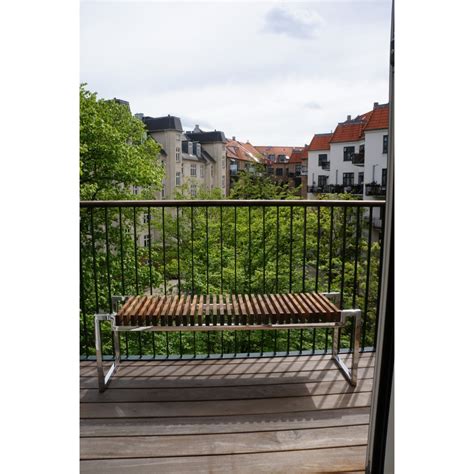 Hover Bench With Plexiglass Slats And Brushed Stainless Steel Frame