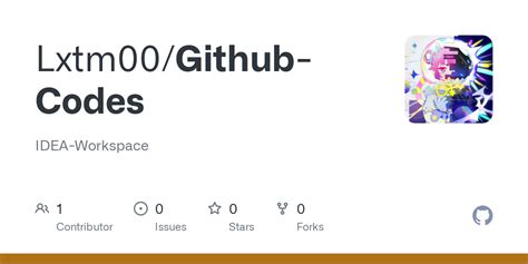 Github Lxtm00github Codes Idea Workspace