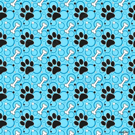 Seamless Cute Paw Pattern Endless Background For Wallpaper Cover Card Stock Vector 946667