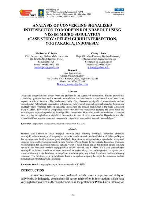 Pdf Traffic Engineering And Management Fstpt Analysis Of Converting Signalized Intersection To