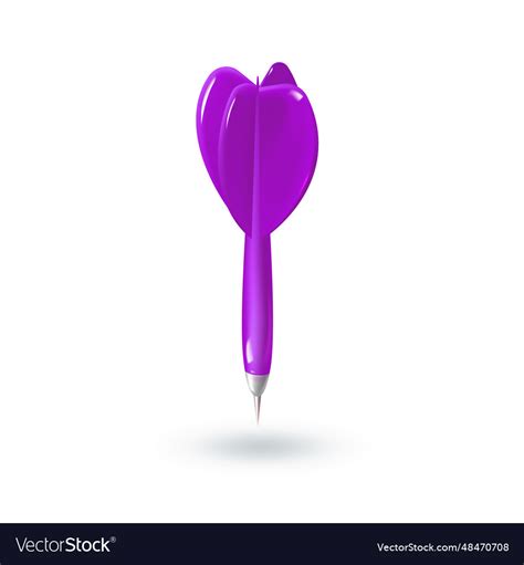 Realistic 3d Purple Dart Isolated On White Vector Image