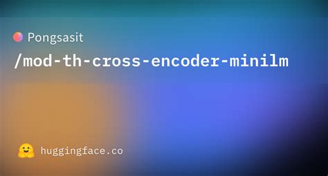 Pongsasitmod Th Cross Encoder Minilm At Main