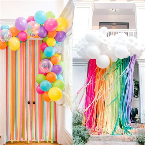 Crepe Streamers Golray 118pcs Pastel Rainbow Party Decorations Crepe