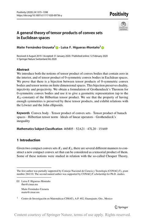 A General Theory Of Tensor Products Of Convex Sets In Euclidean Spaces Request Pdf